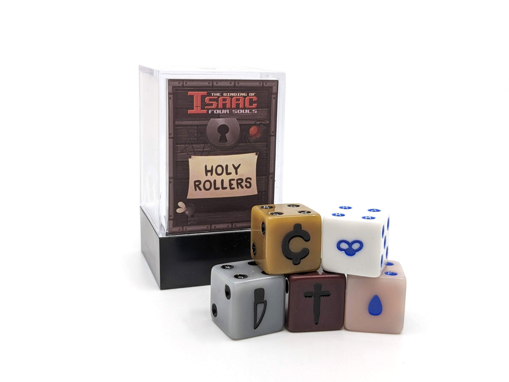 The Binding of Isaac: Four Souls Holy Rollers Custom Dice Set – Nicalis ...
