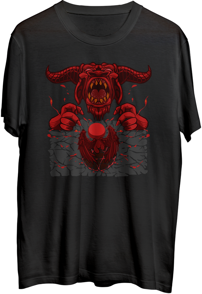 The Binding of Isaac: Isaac vs. Satan T-Shirt – Nicalis Store powered ...